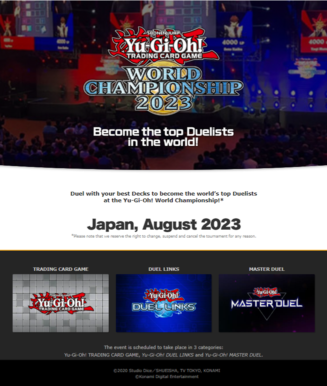 「Yu-Gi-Oh! World Championship 2023」今年8月复活！《游戏王》25周年纪念预告公开！ - Wanuxi