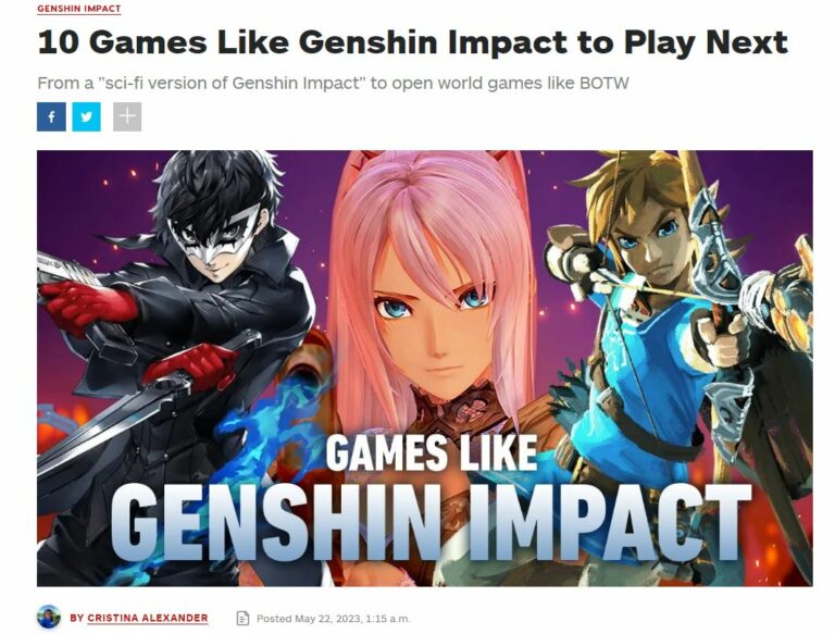 IGN总结了10款「类《原神》」游戏！《旷野之息》《Persona 5》都有在内！ - Wanuxi